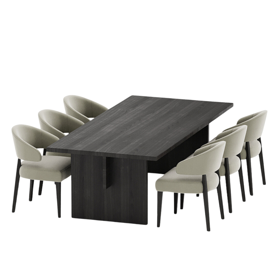 Elba Dining Table with 6 Chairs – OAKWOOD